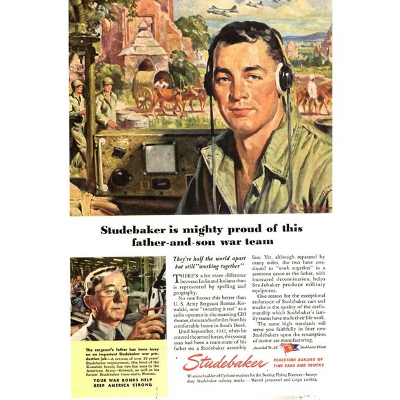 Studebaker | Wall Decor | 945 Studebaker Peacetime Builder Of Cars And ...